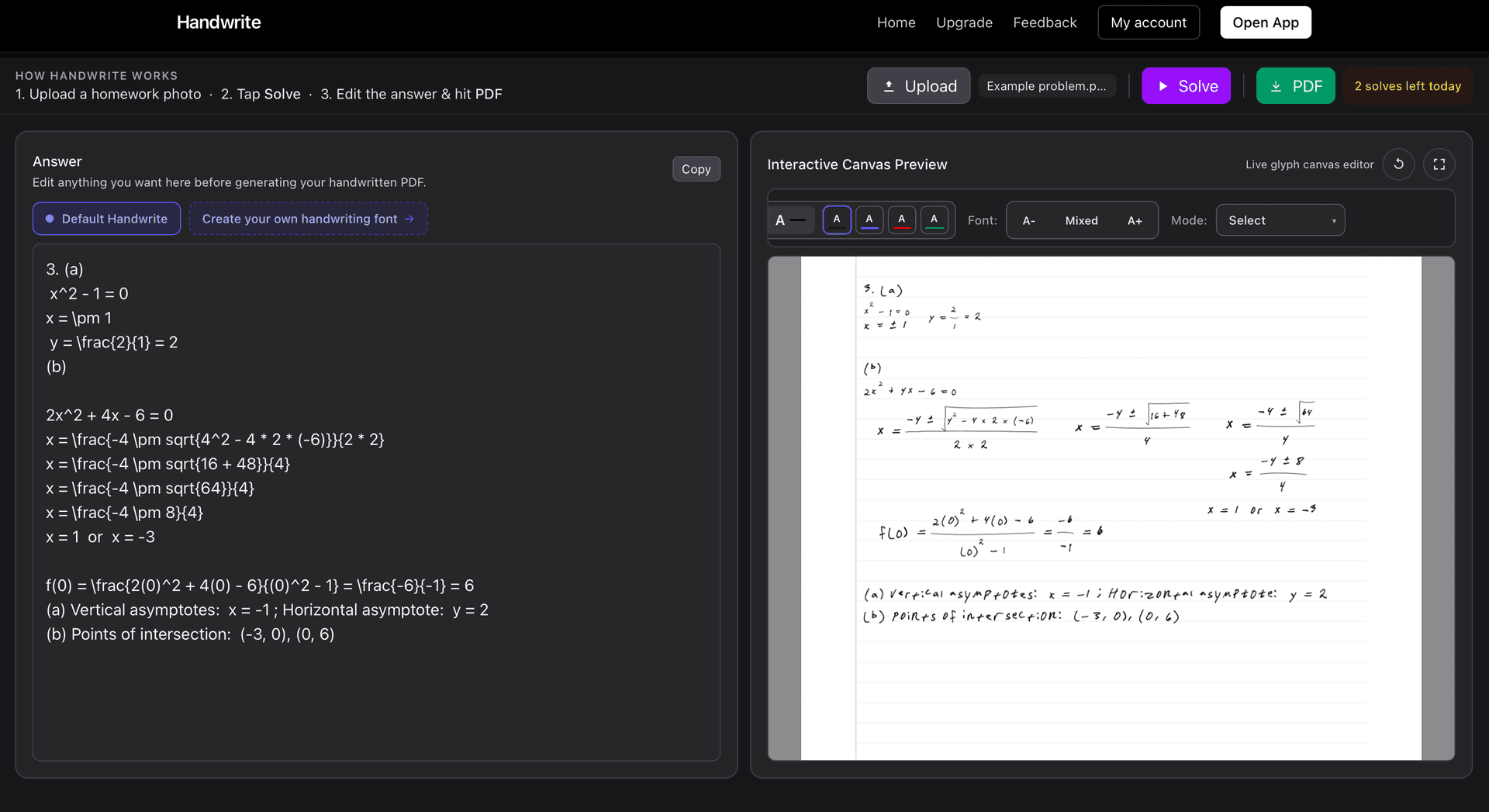 Turn Homework Photos Into Handwritten Answers | Handwrite